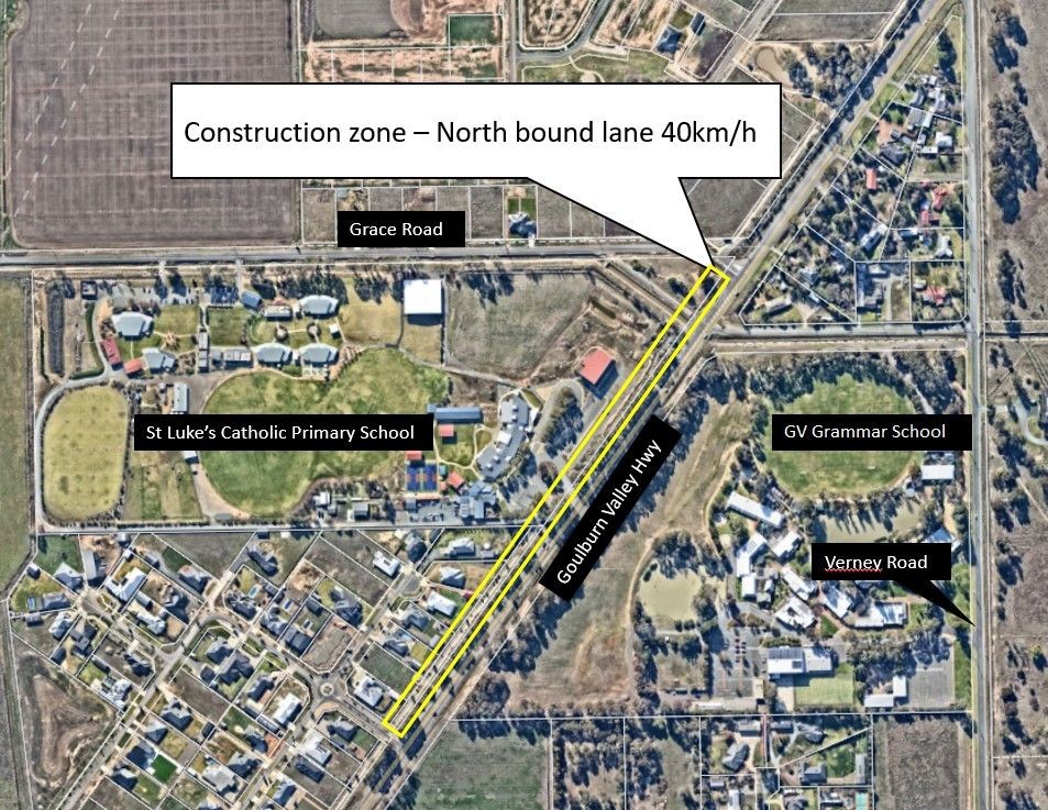 Shared path construction - Goulburn Valley Highway, Shepparton ...