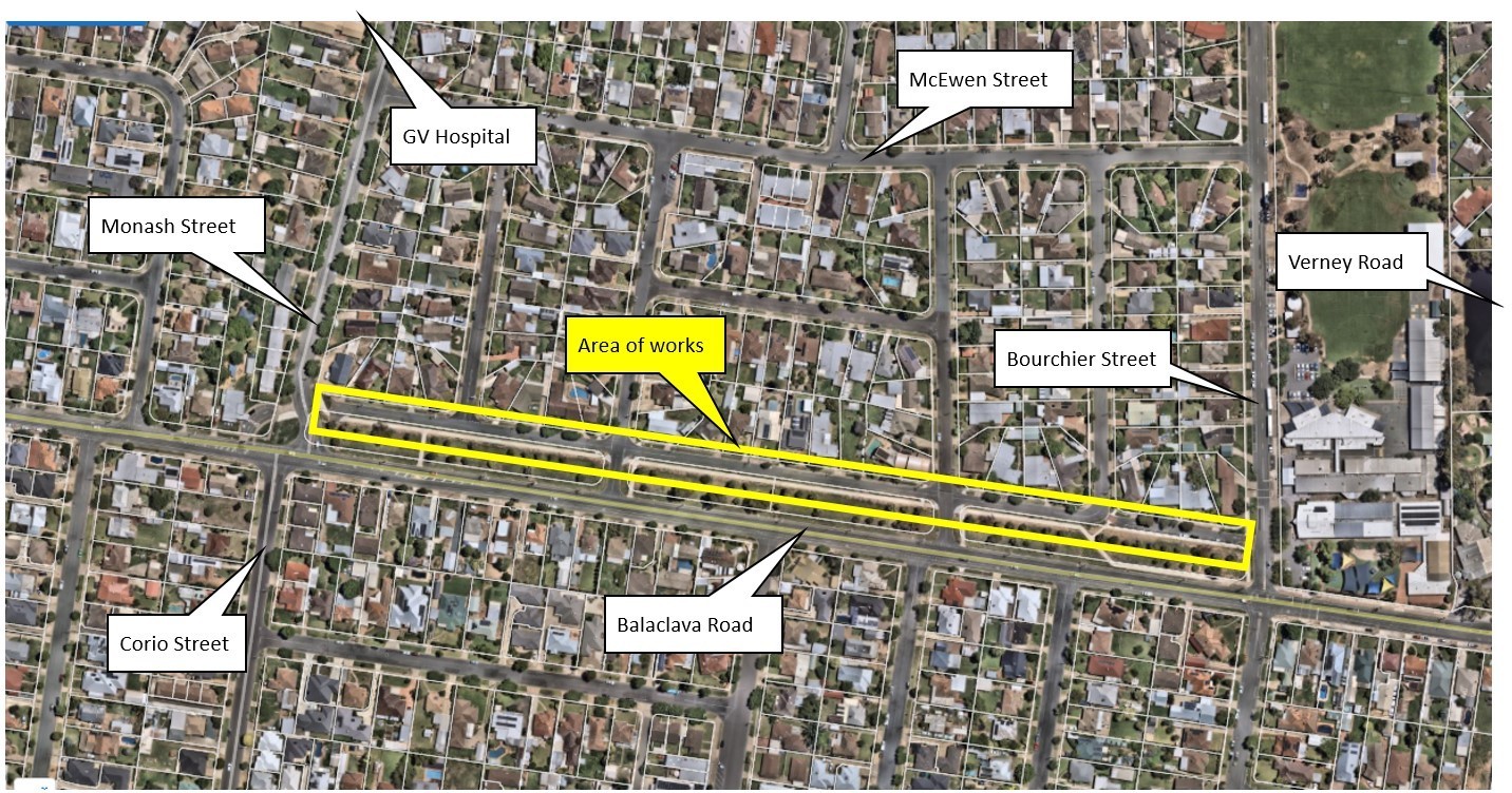 Road resealing works - Balaclava Road service lane - Greater Shepparton ...